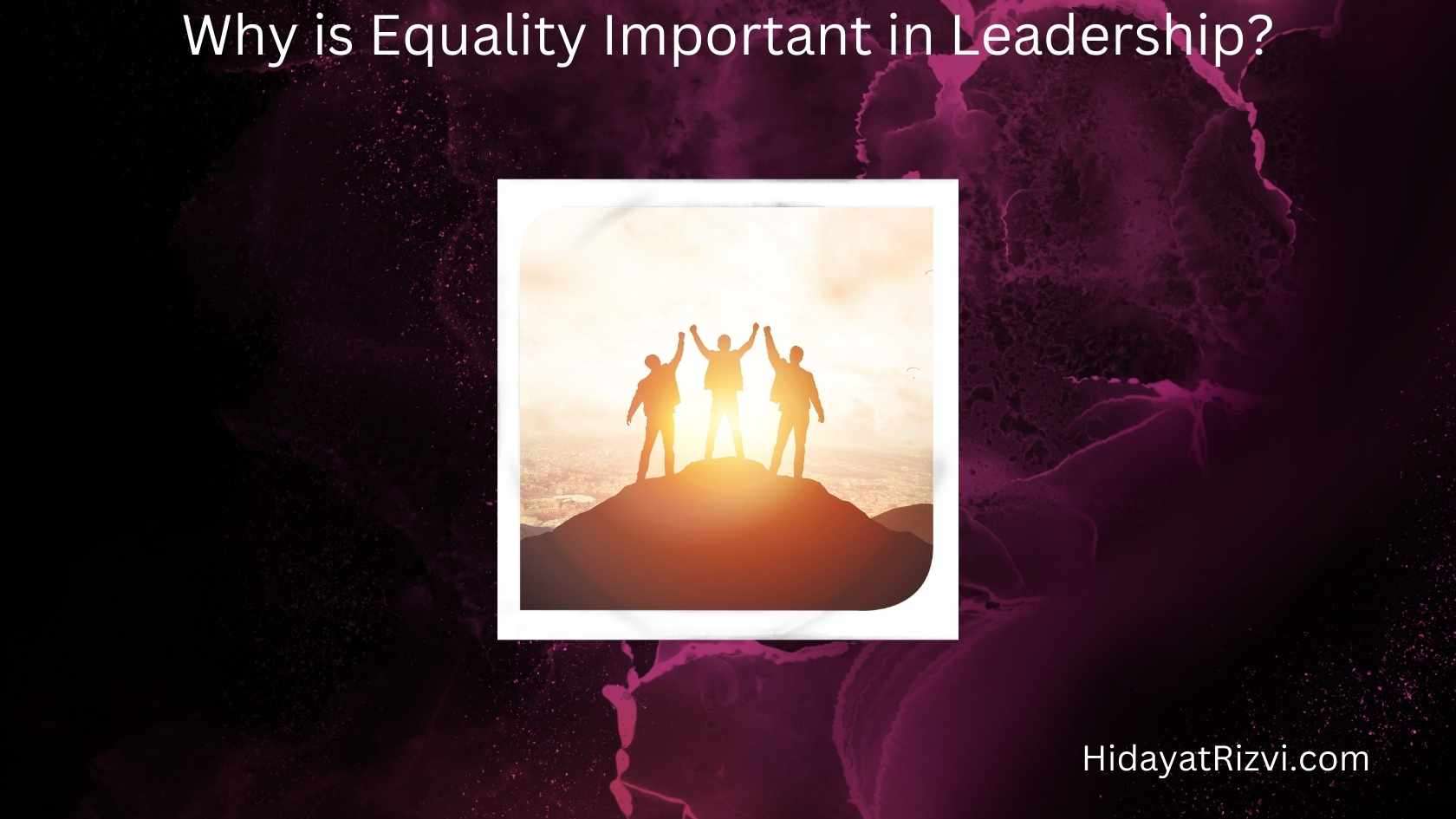 Why is Equality Important in Leadership? - Hidayat Rizvi